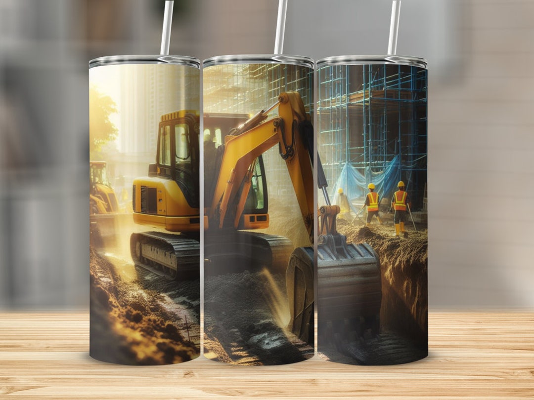5 Images Backhoe Excavator ,construction Trade 20oz Skinny,sublimation ...