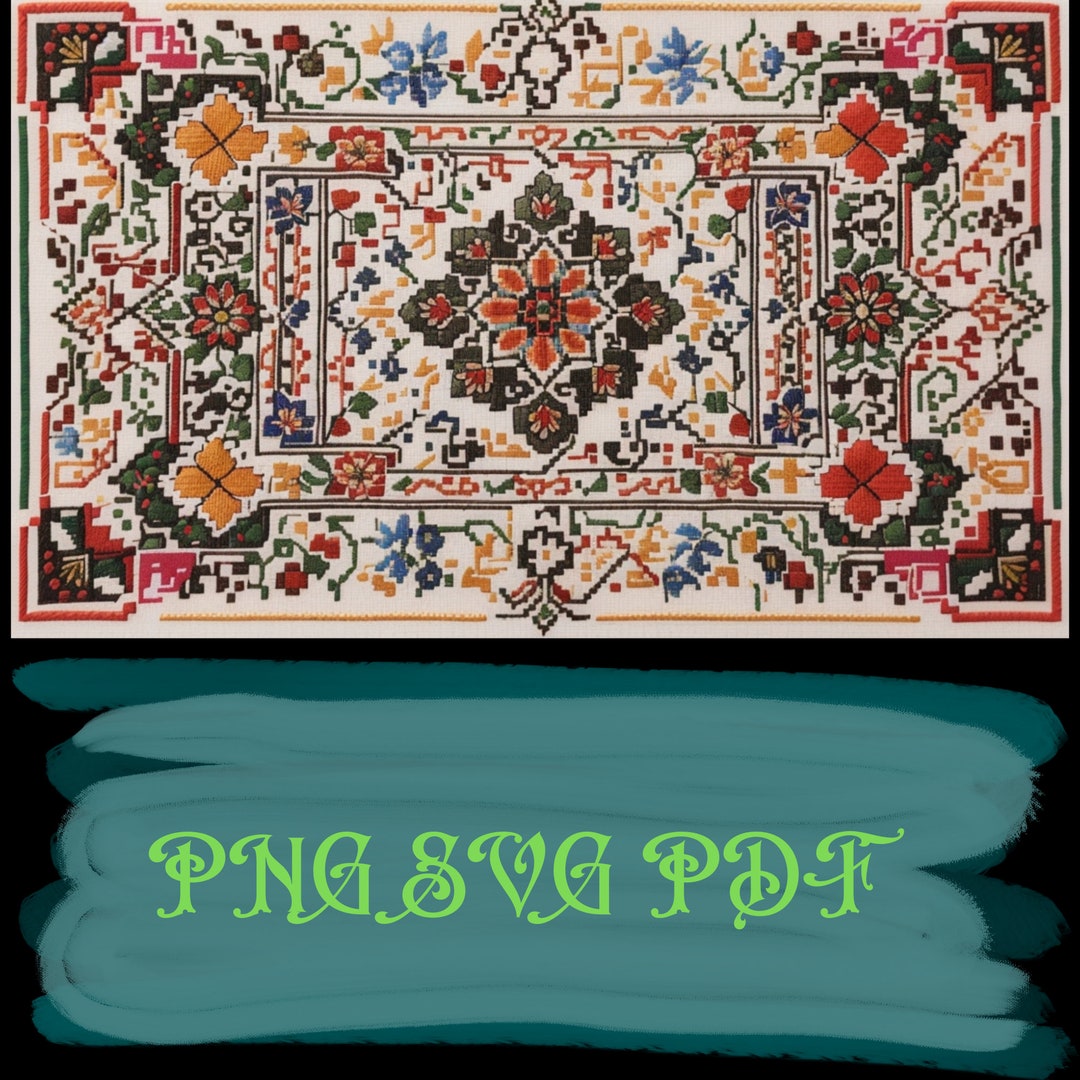 Beautiful Palestinian Tatreez Design SVG Png Pdf Tatreez Design ...