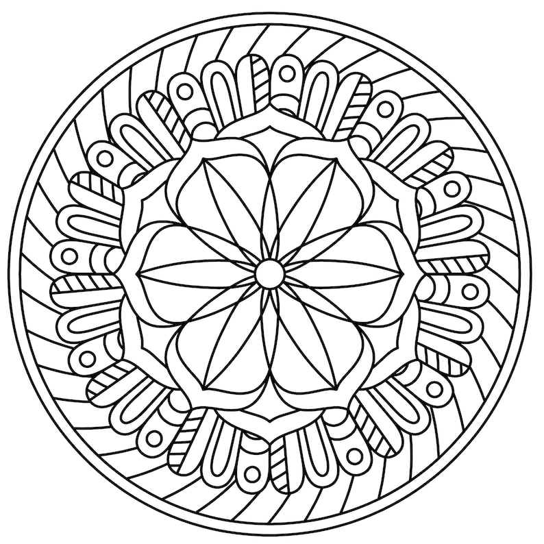 Floral Mandela Coloring Pages Starter Bundle Version 1 - Etsy