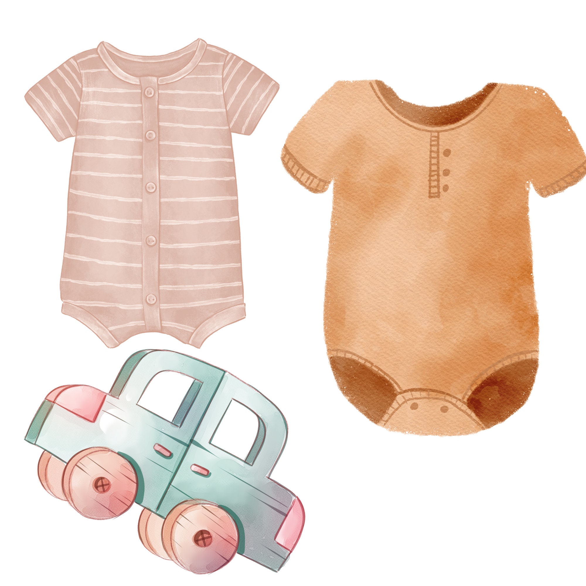 Watercolor Baby Shower Clipart PNG Newborn Nursery Baby Shower Baby ...