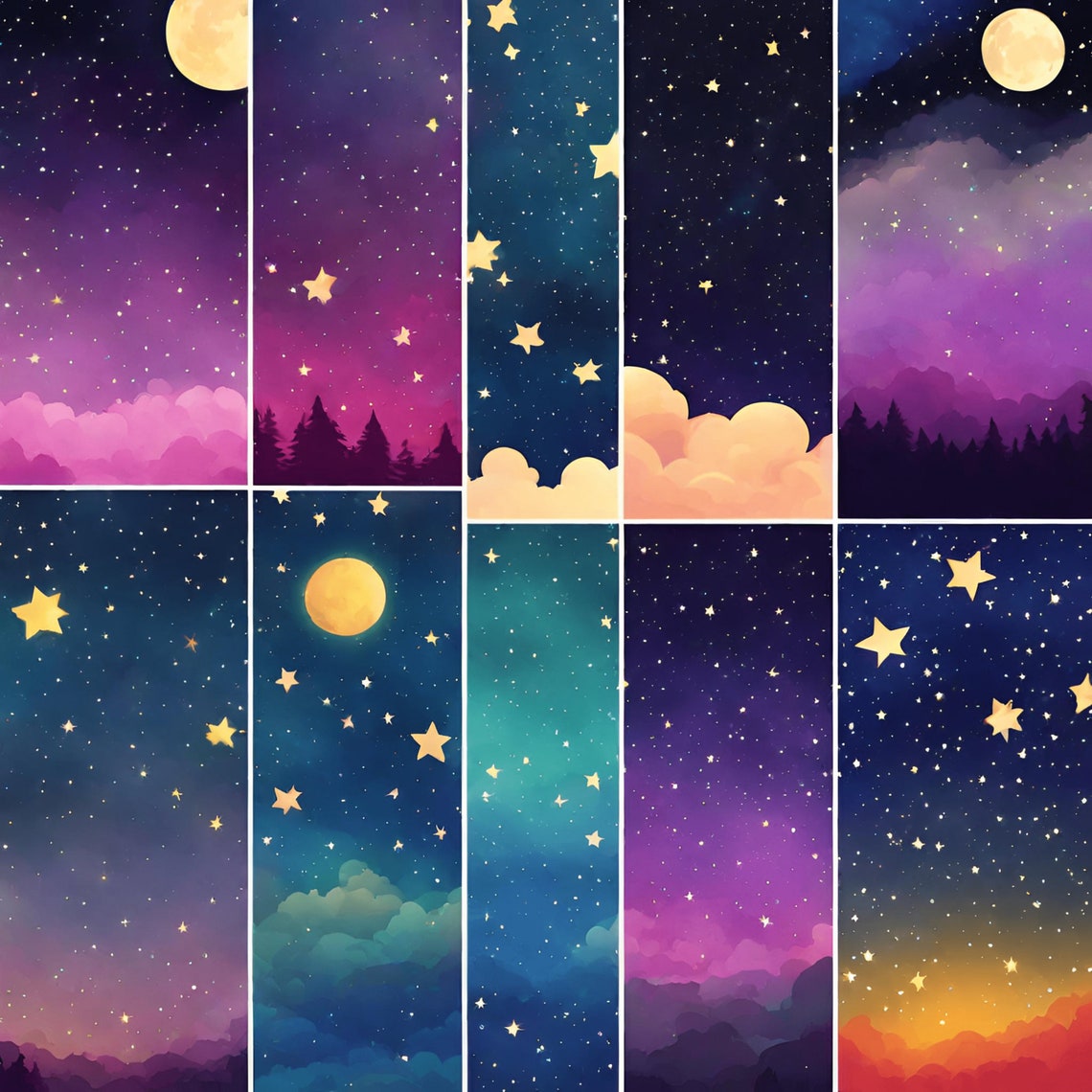 Nightsky Texture Clipart,night Sky Starry Backgrounds,jpg Clipart,colorful Illustration,night ...