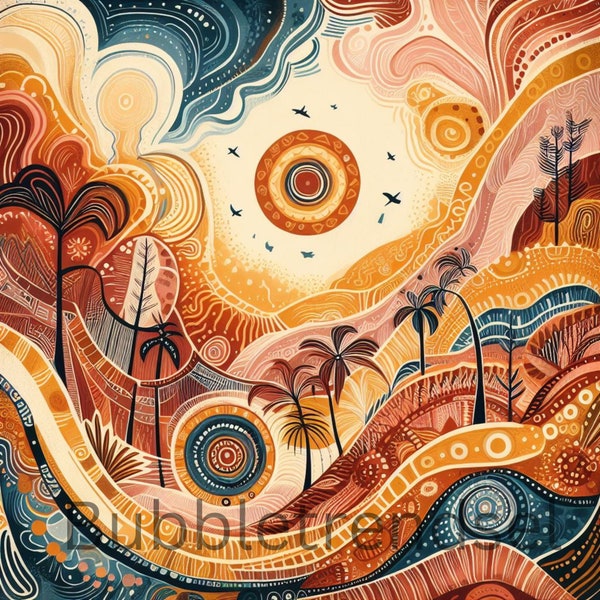 Uluru Sunset - Aboriginal Dot Art Painting - Etsy Australia