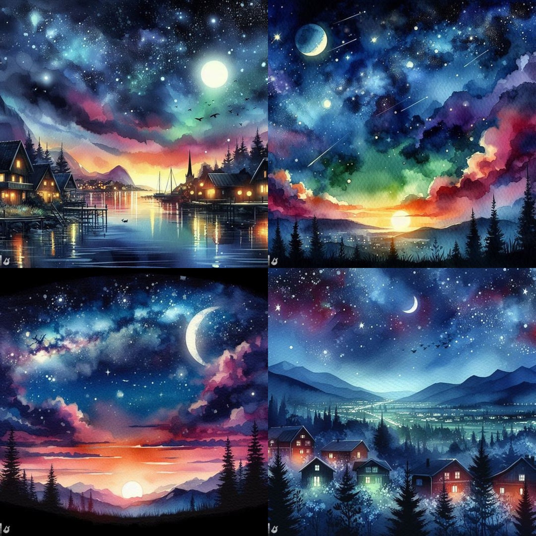 Night Sky Digital Print Commercial Use,transparent Background - Etsy