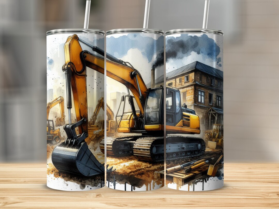 5 Images Backhoe Excavator ,construction Trade 20oz Skinny,sublimation ...