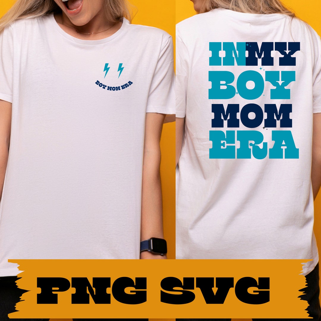 In My Boy Mom Era Svg Retro Wavy Stacked Smiley Face Boy Mom - Etsy