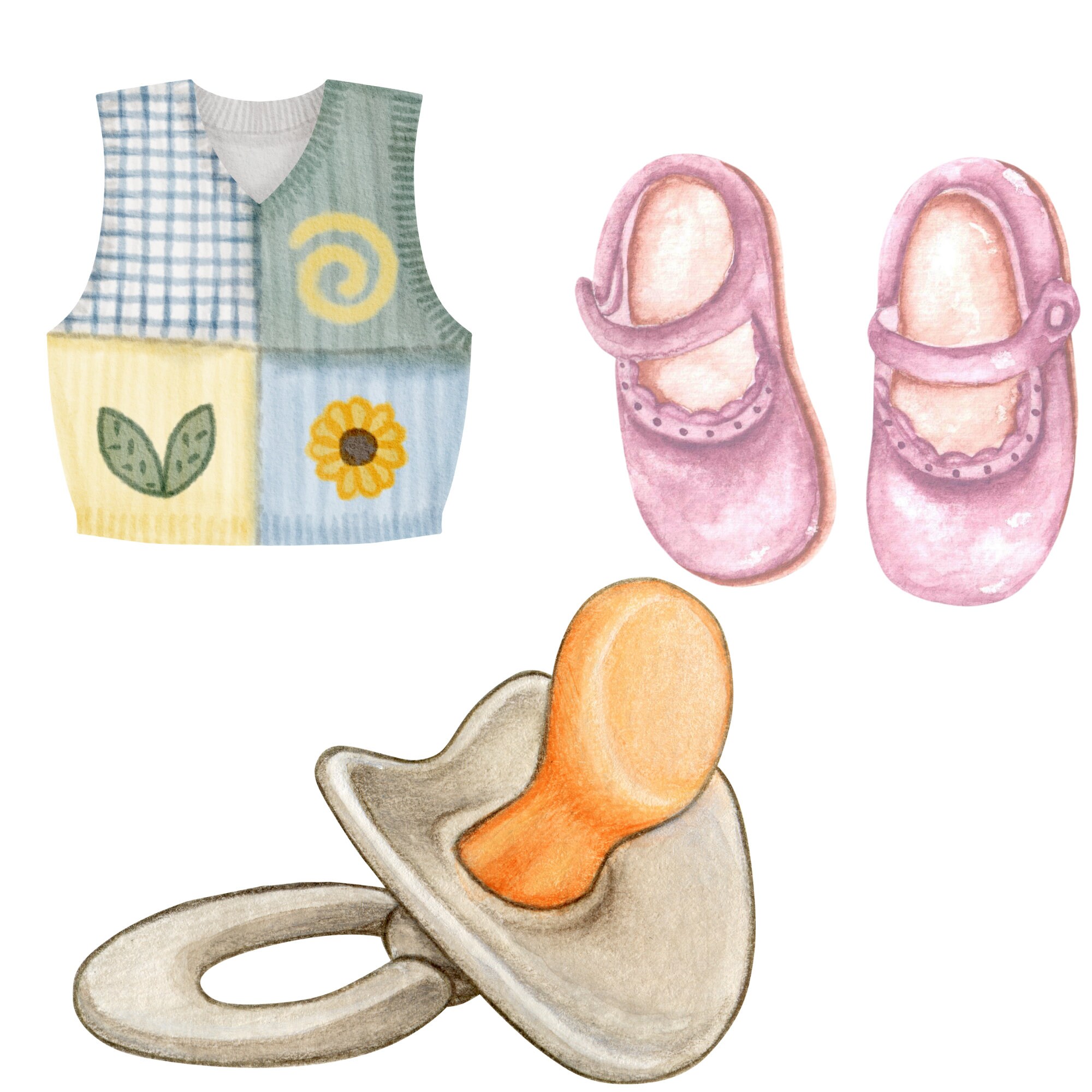 Watercolor Baby Shower Clipart PNG Newborn Nursery Baby Shower Baby ...