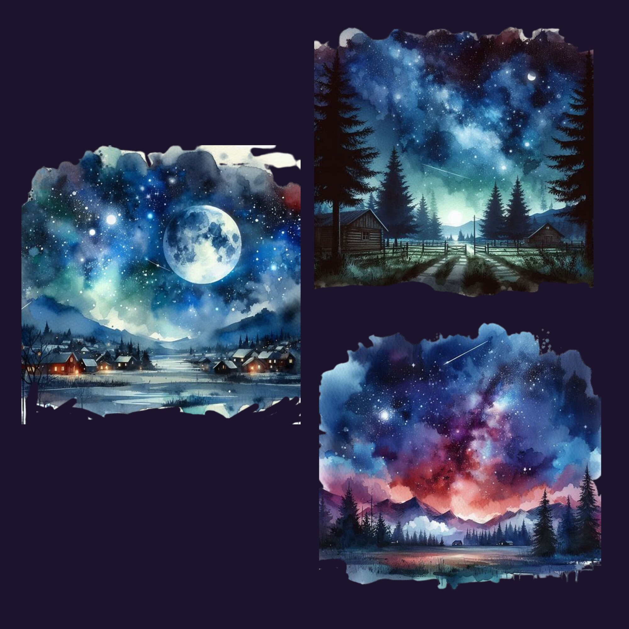 Night Sky Digital Print Commercial Use,transparent Background - Etsy