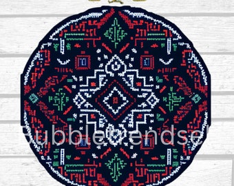 Palestinian Tatreez Roses and Arrows Cross Stitch Pattern Instant PDF ...