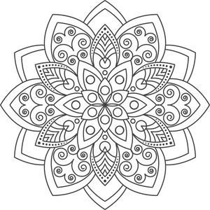 Floral Mandela Coloring Pages - Starter Bundle Version 1 - Etsy