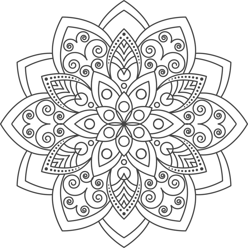 Floral Mandela Coloring Pages - Starter Bundle Version 1 - Etsy