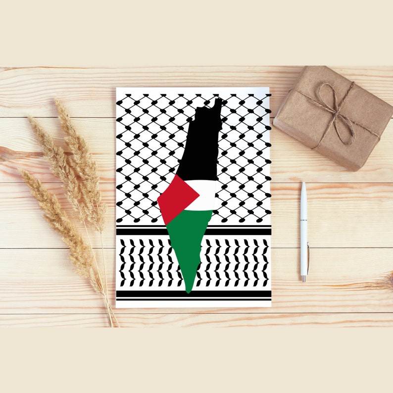 Keffiyeh in Shape of Palestine Map Outline Png Digital File, Kufiya ...