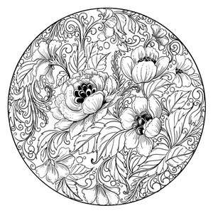Floral Mandela Coloring Pages - Starter Bundle Version 3 - Etsy