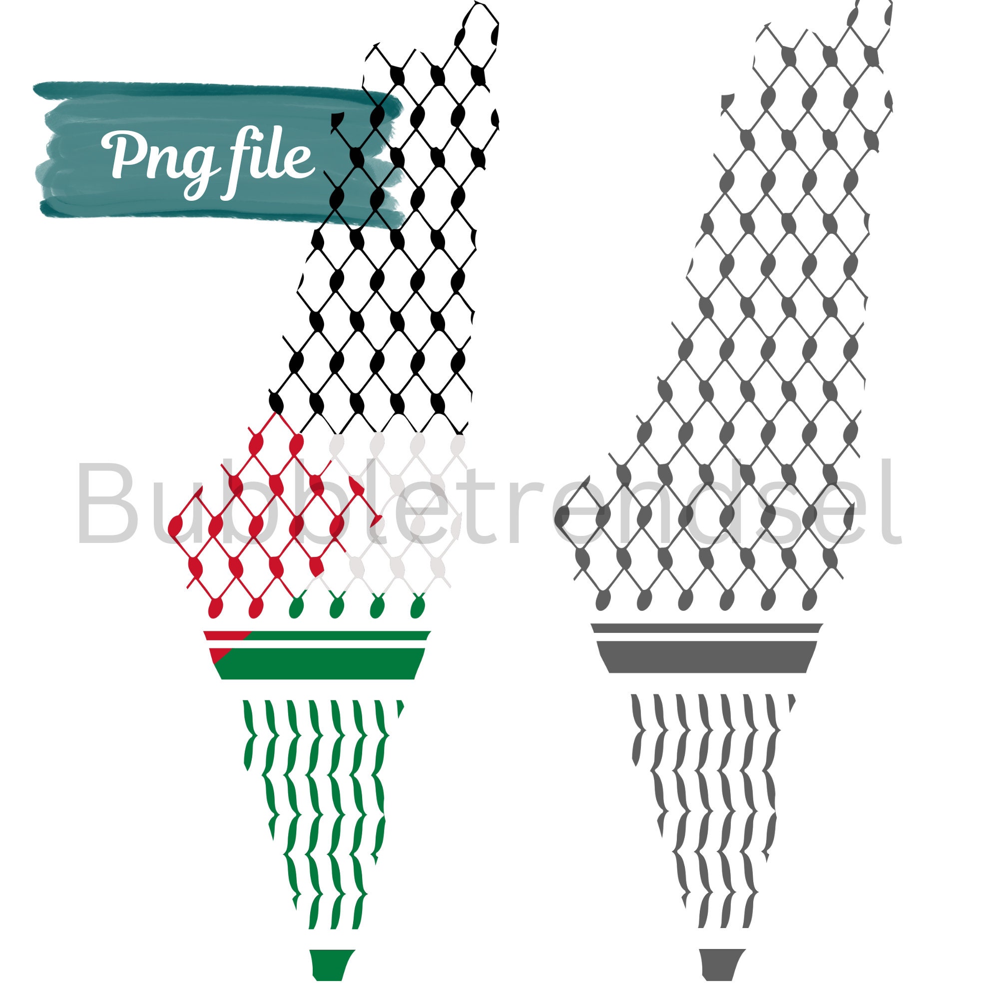 Keffiyeh in Shape of Palestine Map Outline Png Digital File, Kufiya ...