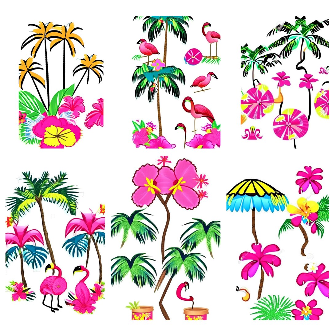Luau Clipart, Tropical Luau Clipart, Hawaiian Luau Clipart, Tiki ...