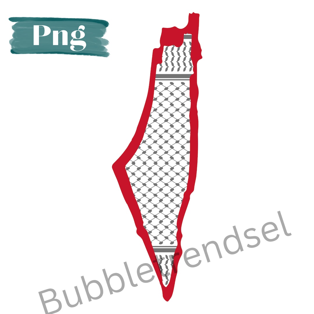 Keffiyeh in Shape of Palestine Map Outline Png Digital File #2, Kufiya ...