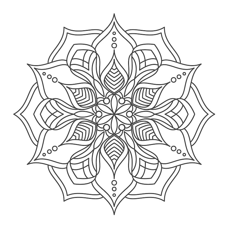 Floral Mandela Coloring Pages Starter Bundle Version 1 - Etsy