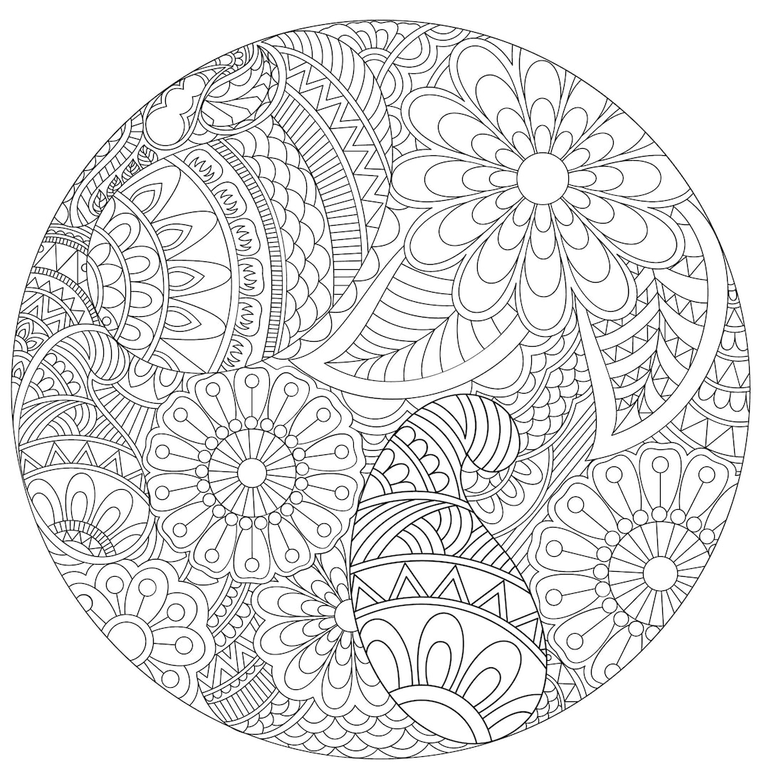 Floral Mandela Coloring Pages - Starter Bundle Version 3 - Etsy