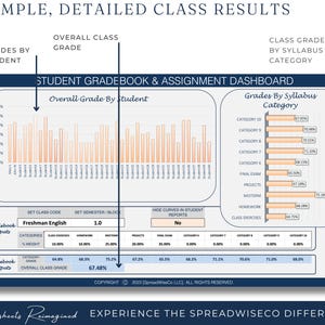 Student Grade Tracker Spreadsheet Excel, Grade and Assignment Tracker ...
