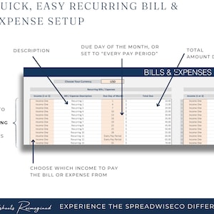 Premium Bill Pay Schedule Spreadsheet Excel, Budget Planner, Bill ...