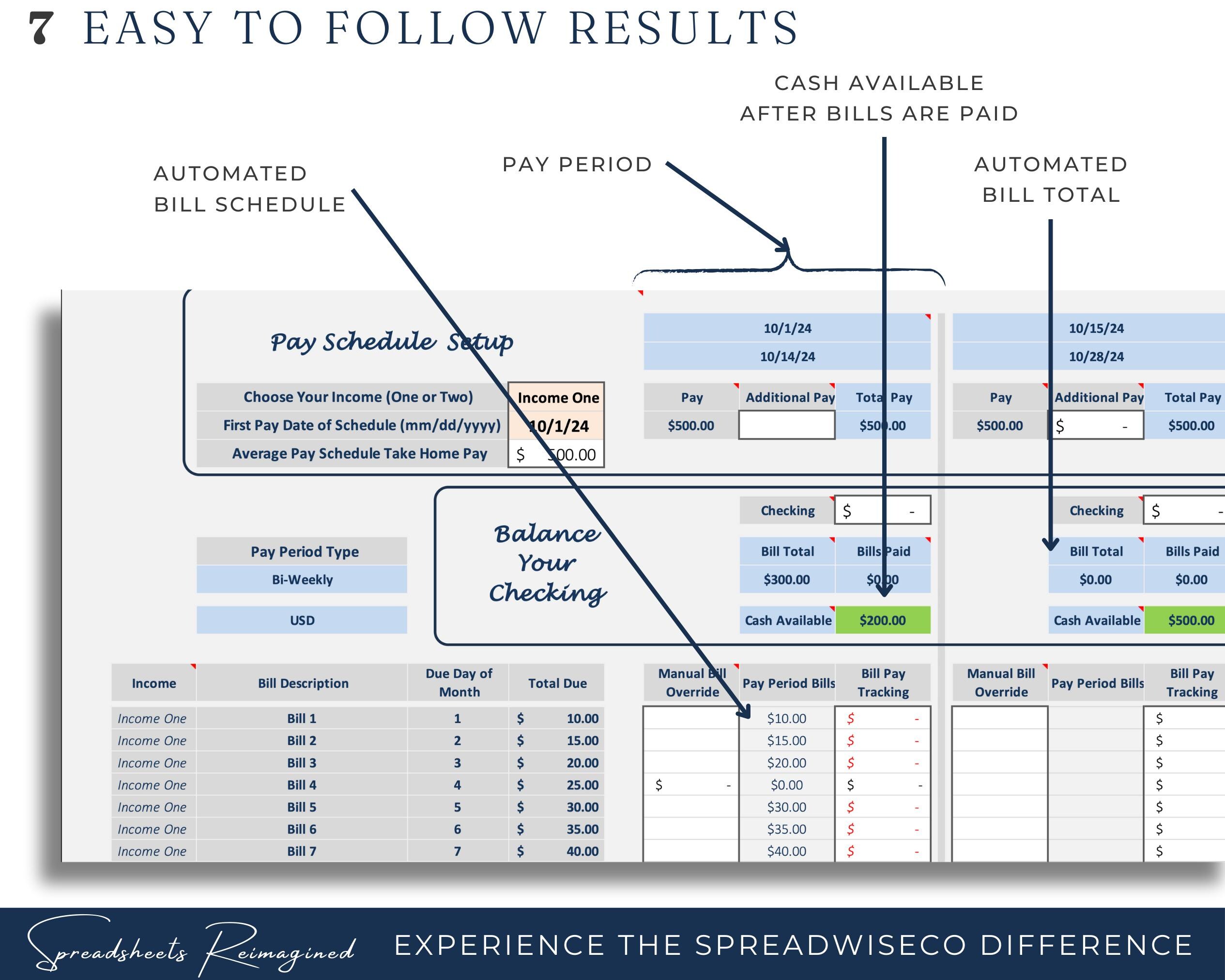 Bill & Expense Tracker, Excel Spreadsheet, Finance Budget Tracker, Bill ...
