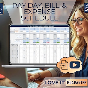 Premium Bill Pay Schedule Spreadsheet Excel, Budget Planner, Bill ...