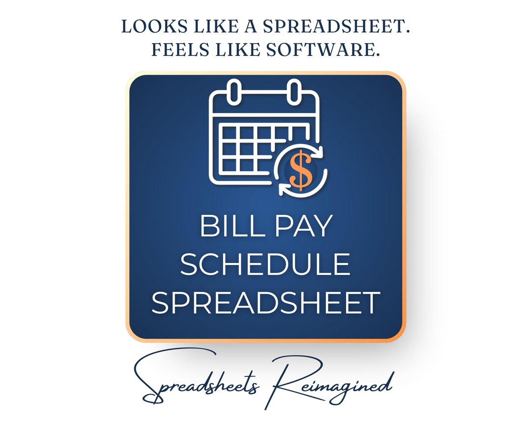 Premium Bill Pay Schedule Spreadsheet Excel, Budget Planner, Bill ...