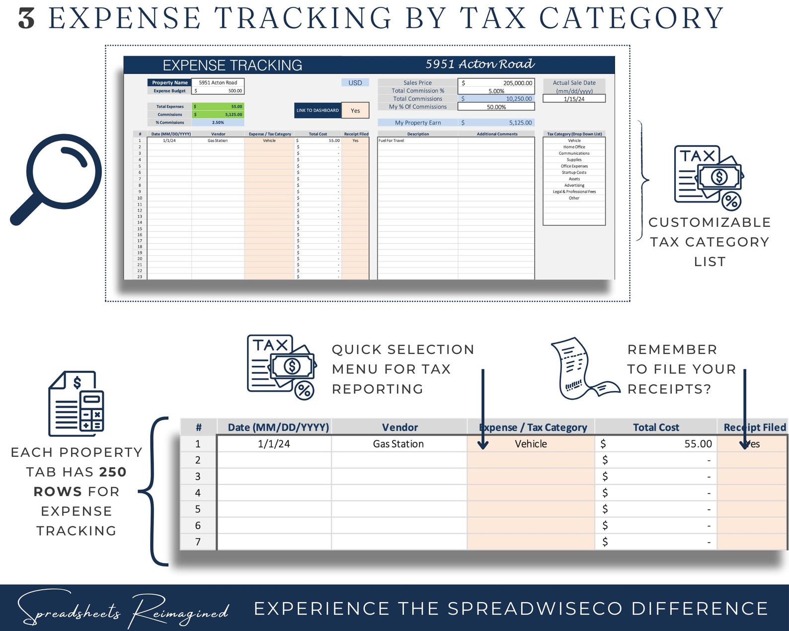 Realtor Expense Tracker Spreadsheet Excel, Income & Expense Tracker ...