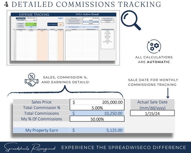 Realtor Expense Tracker Spreadsheet Excel, Income & Expense Tracker ...