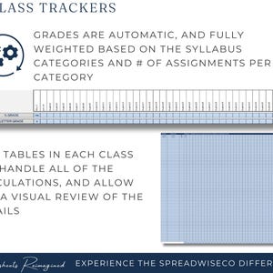 Traditional Class Gradebook Spreadsheet Excel, Grade and Assignment ...