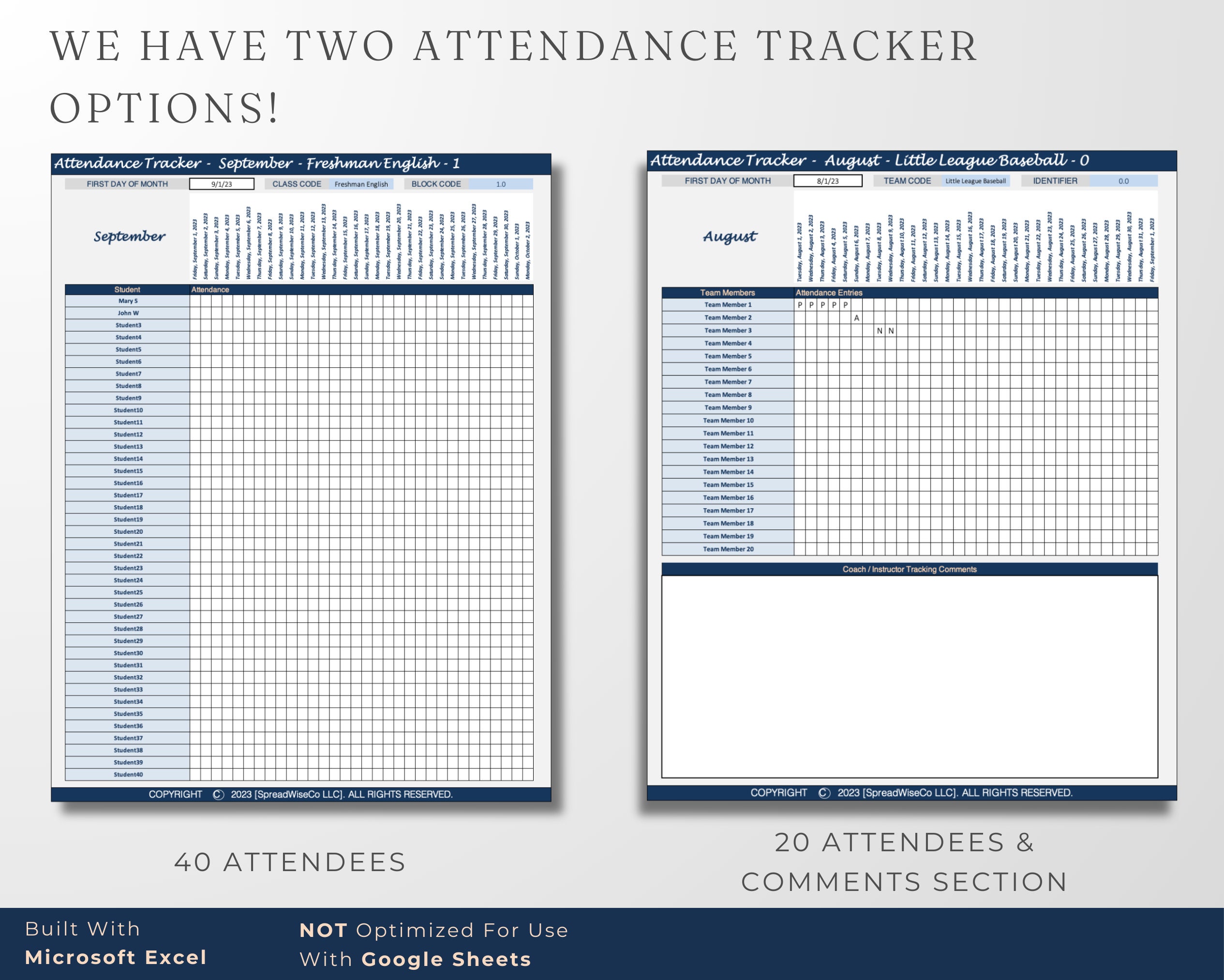Ultimate Attendance Tracker Digital Dashboard, With Printable Monthly ...