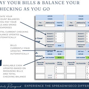 Premium Bill Pay Schedule Spreadsheet Excel, Budget Planner, Bill ...