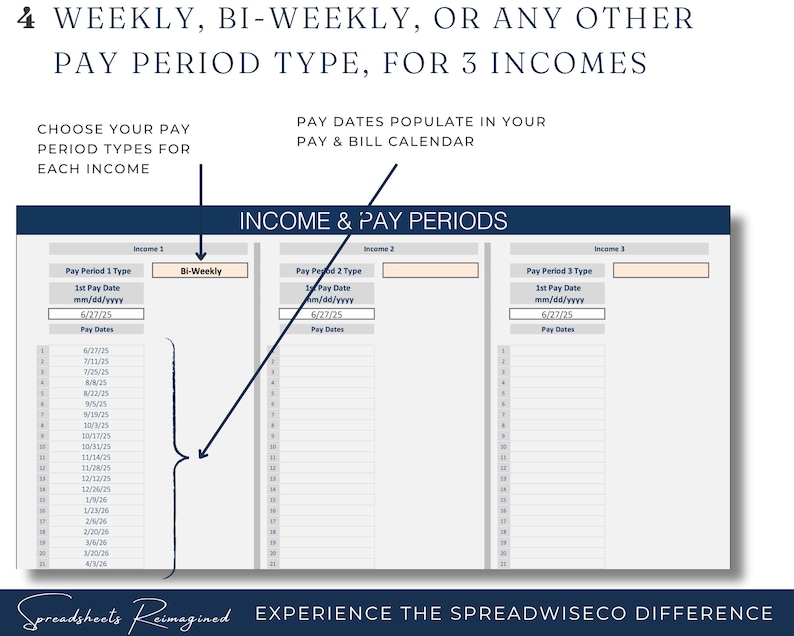 Premium Bill Pay Schedule Spreadsheet Excel, Budget Planner, Bill ...