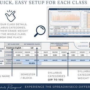 Student Grade Tracker Spreadsheet Excel, Grade and Assignment Tracker ...
