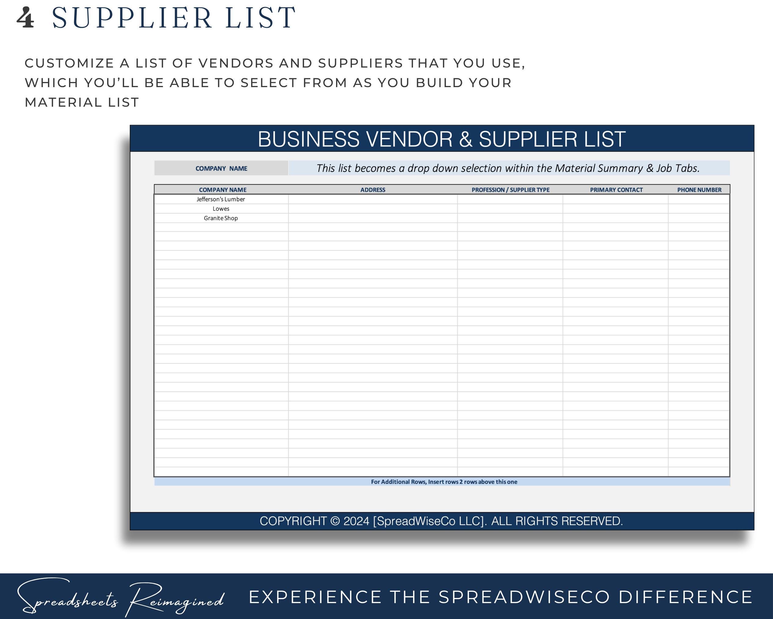 Job Estimate & Revenue Spreadsheet Excel, Contractor Template, Invoice ...
