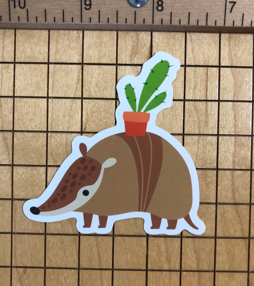 Armadillo Sticker, Cactus Sticker, Waterproof, Armadillo Decal, Water ...