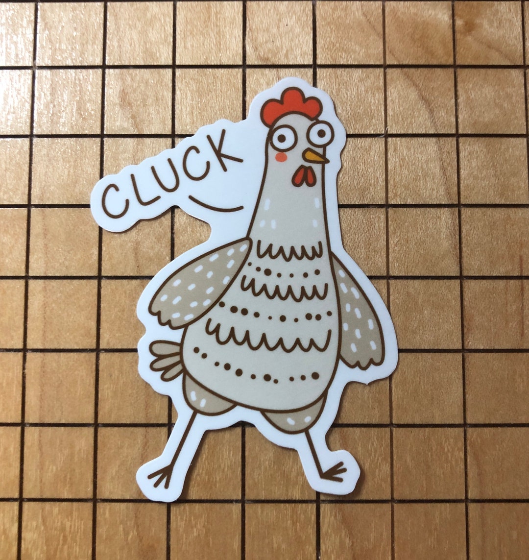 Crazy Chicken Sticker, Chicken Decal, Funny Sticker, Water Bottle ...