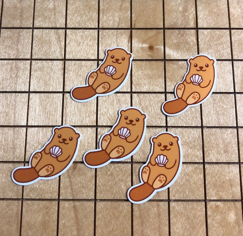 5 MINI Otter Stickers, Otter Decal, Tiny Sticker, Sticker Pack, Laptop ...