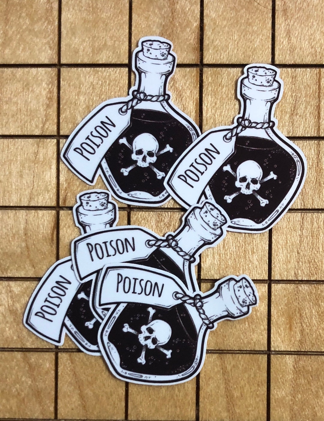5 MINI Poison Bottle Stickers Poison Stickers Tiny Sticker - Etsy