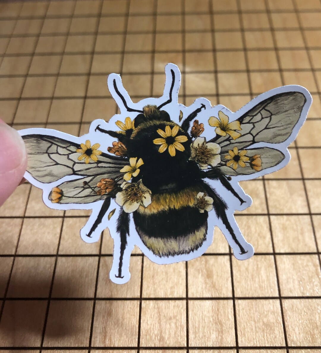 Bee Sticker, Bumble Bee, Bee With Flowers, Phone Case Sticker, Water ...
