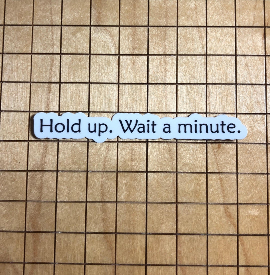 Quote Sticker, Hold Up. Wait a Minute, Meme Sticker, Funny Decal ...