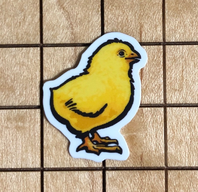 5 MINI Yellow Chick Stickers, Chick Decal, Chicken Sticker, Chicken ...