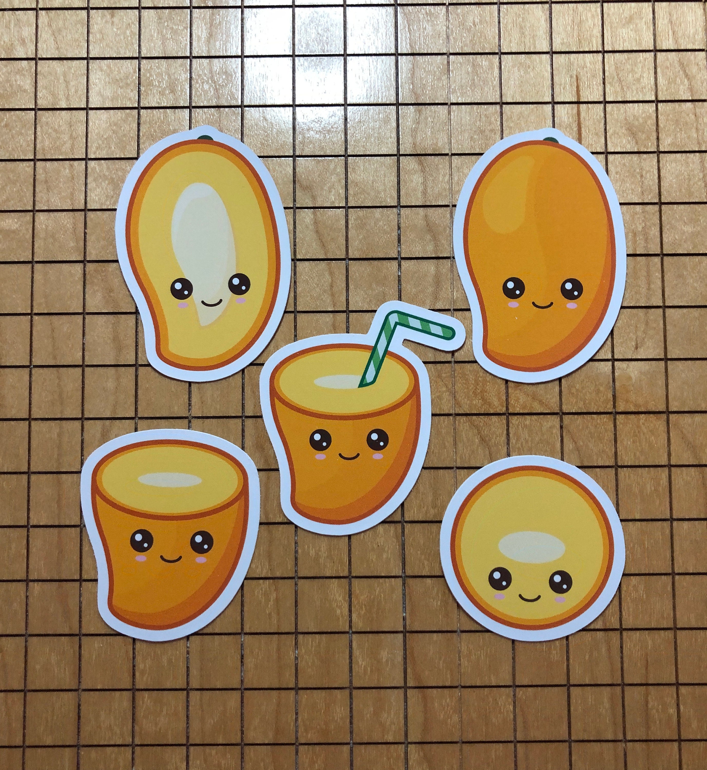 5 Mango Sticker Pack, Mango Decal, Kawaii Sticker, Kawaii Mango, Kawaii ...