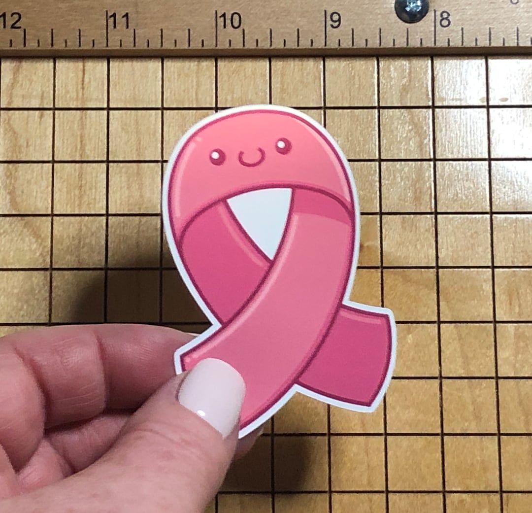 Pink Ribbon Sticker, Kawaii Ribbon, Breast Cancer Awareness Sticker ...