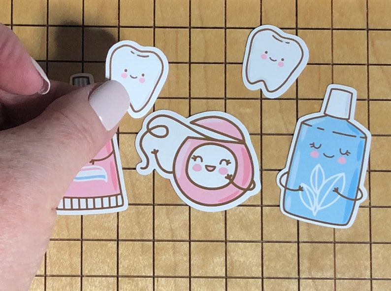 5 Dental Sticker Pack Tooth Decal Toothpaste Sticker - Etsy