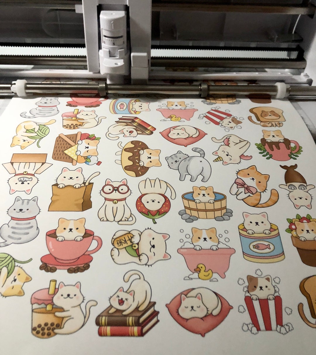 12 MINI Cat Stickers, Cat Sticker Pack, Water Bottle Sticker, Cat Gift ...