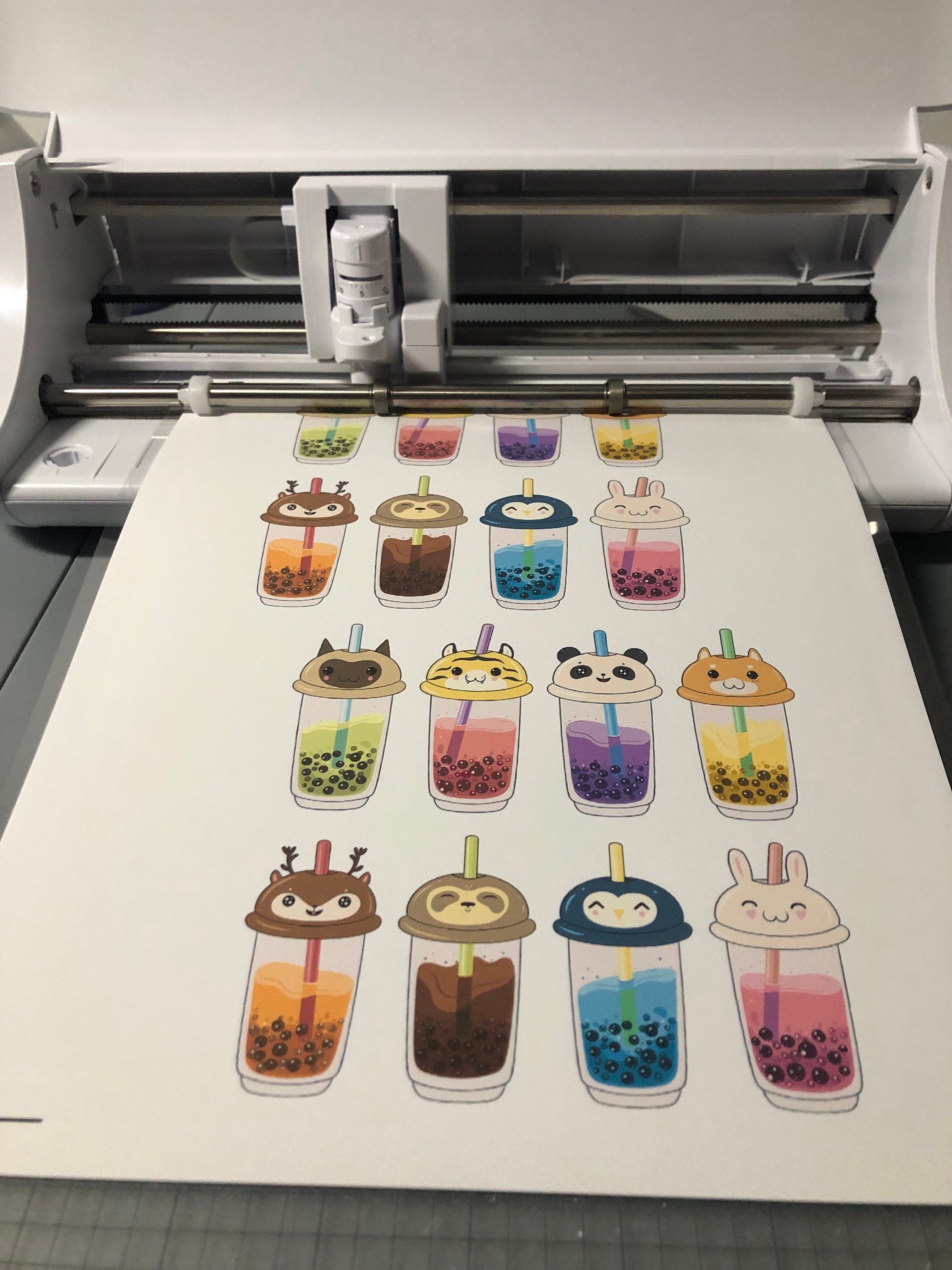 Kawaii Boba Tea Stickers, Animal Lids, Cute Decals (set of 8) - Etsy