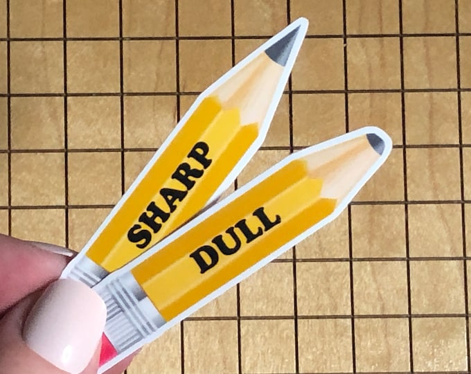 Sharp Pencils Dull Pencils Sticker Set Vinyl - Pencil Cup Labels ...