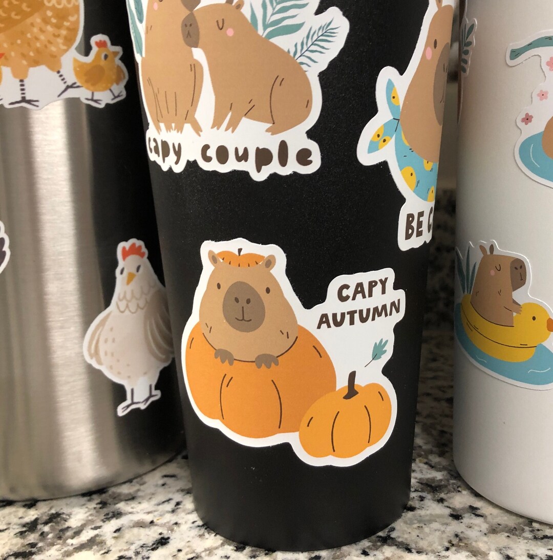 Capybara Sticker, Capy Autumn, Fall Sticker, Capybara Decal, Halloween ...