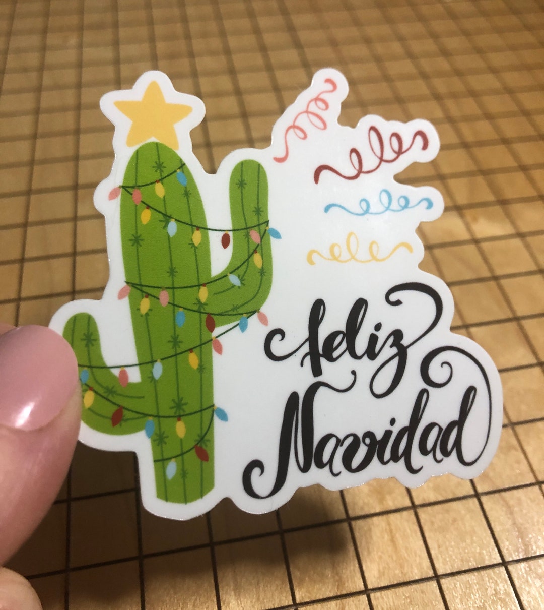 Feliz Navidad Sticker, Christmas Sticker, Spanish Sticker, Cactus ...