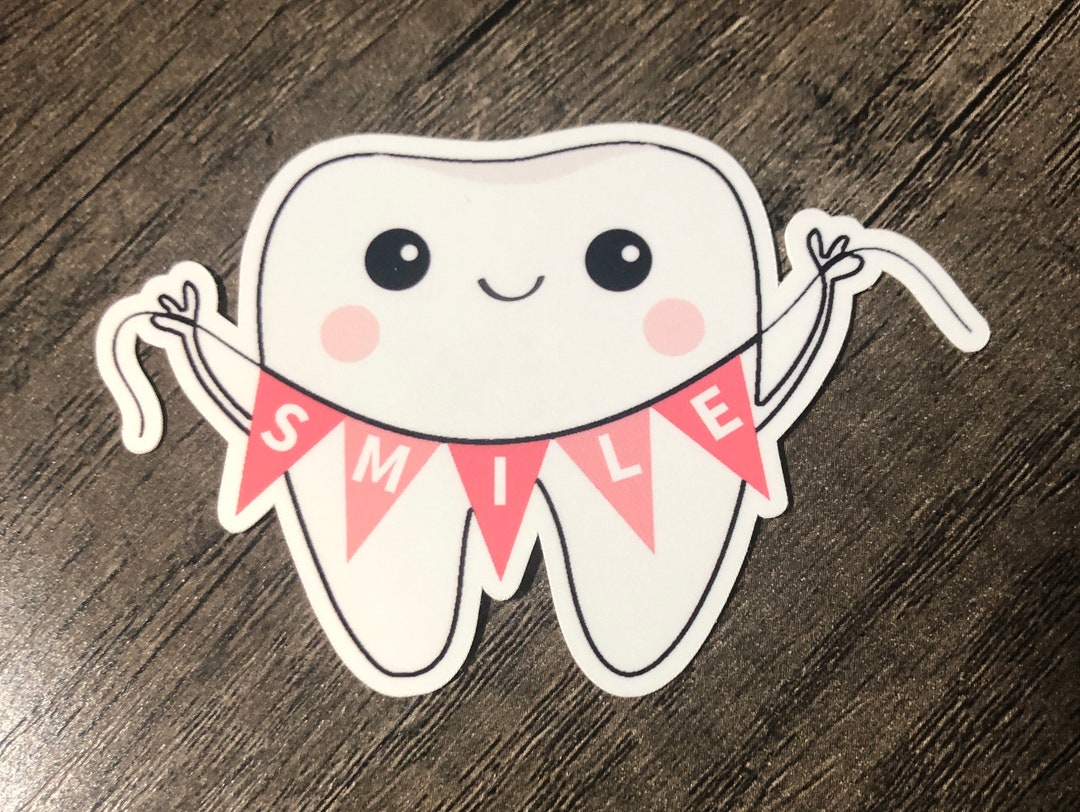 Smiling Tooth Sticker, Smile Sticker, Dental Hygiene, Mini Sticker ...